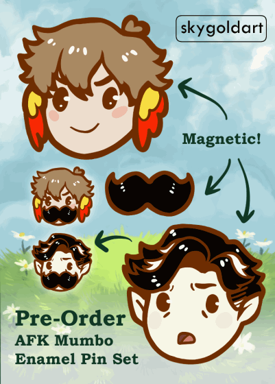 Mumbo AFK - Enamel Pin - PREORDER – SkyGoldArt